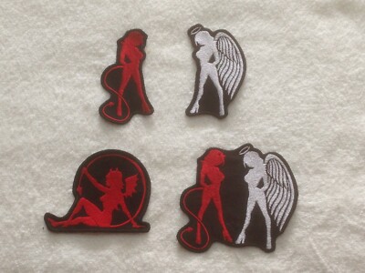 Devil - Angel Girls - Biker Patch / Badge - Embroidered - Sew On ...