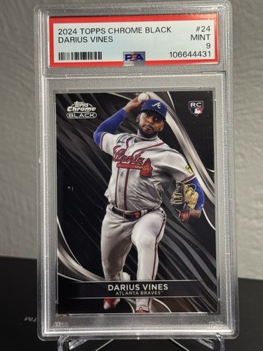 DARIUS VINES #24 PSA 9 RC ATLANTA BRAVES 2024 TOPPS CHROME BLACK ...