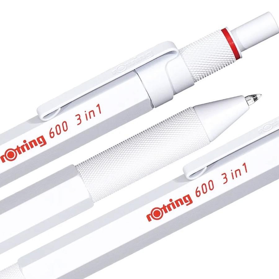 Rotring 600 3in1 Multifunction Pen Black White Silver Green Blue | eBay