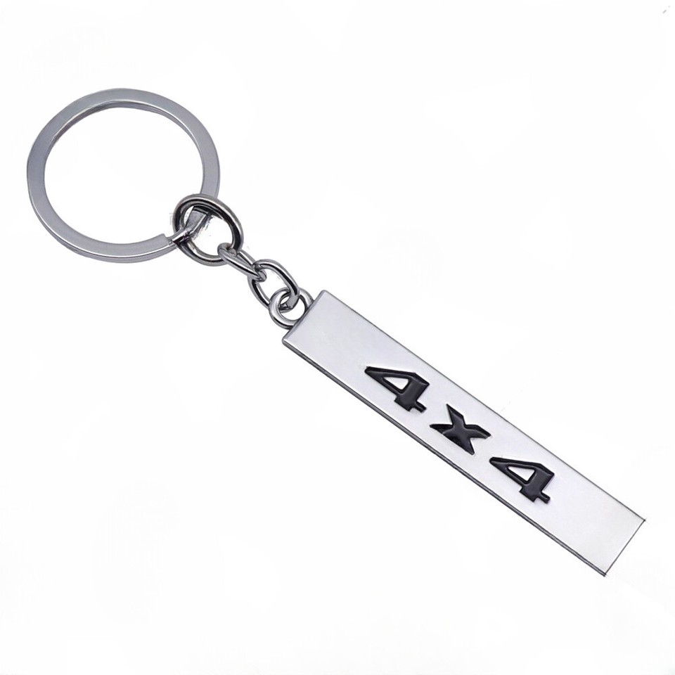 Metal Silver Red/Black 4x4 Key Chain Car Keychain Key Ring Keyfob ...