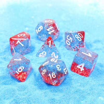 HD DICE 7 PIECE DICE SET - CORAL REEF #HDPA-03, D&D, RPG, MTG | eBay
