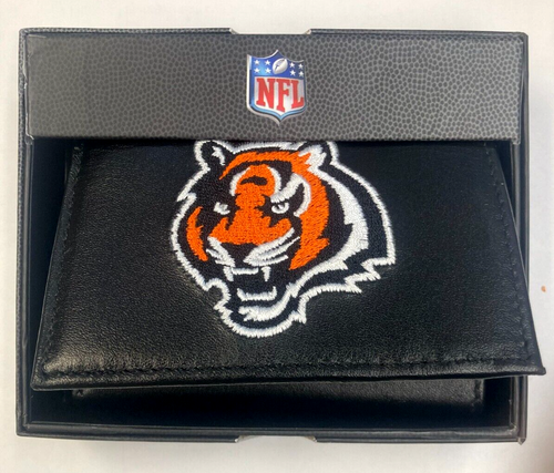 CINCINNATI BENGALS NFL EMBROIDERED LEATHER TRI-FOLD WALLET CHASE BURROW ...