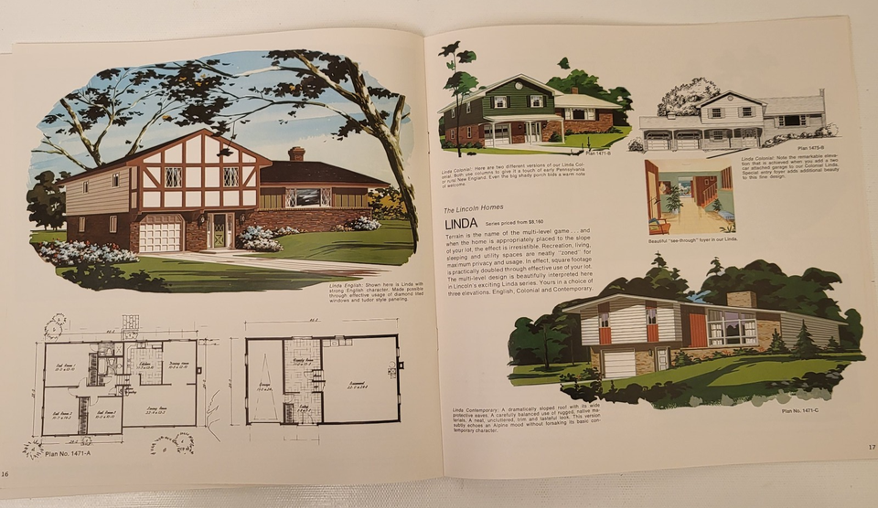 1972 Lincoln Homes Pittsburgh PA. 28 Pg. House Builder Color Sales ...