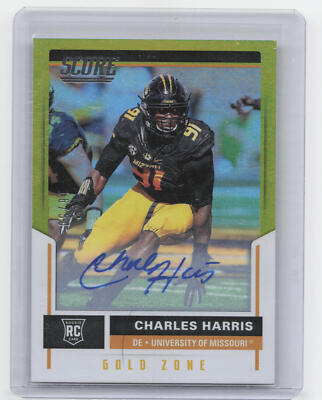 2017 Score #399 Charles Harris Gold Zone RC Auto #'d /50 | eBay