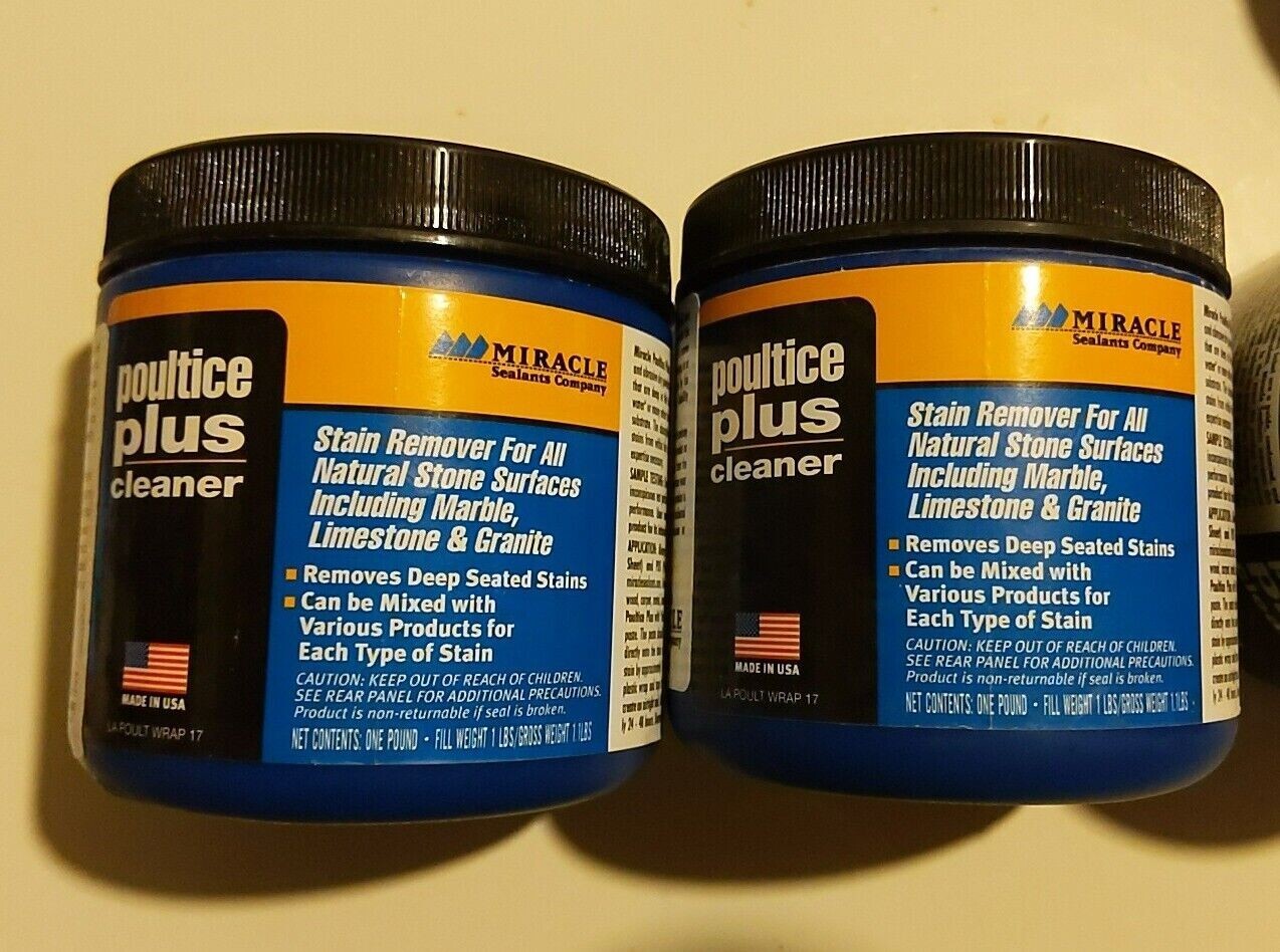 NEW MIRACLE Poultice Plus Stone Cleaner & Stain Remover 1 Lb Jar (2 ...