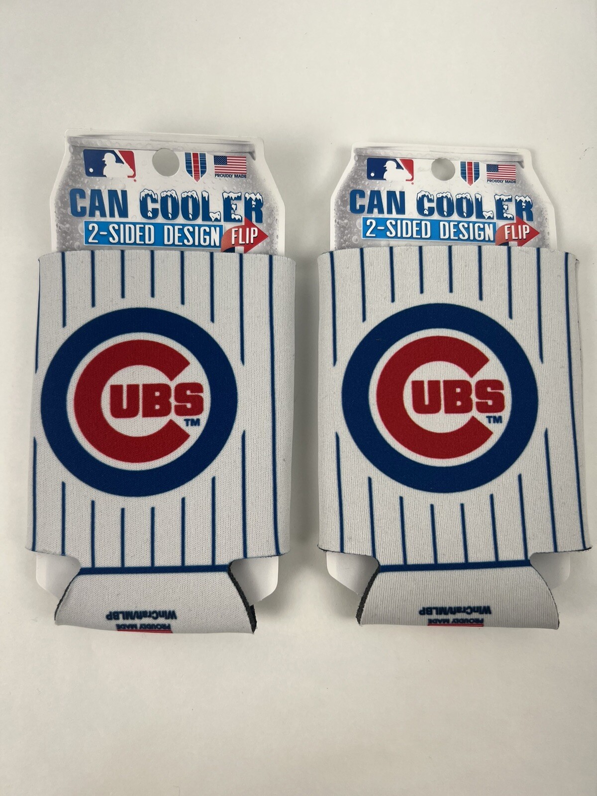 Lot Of Two Chicago Cubs W Logo Can Cooler 12oz Collapsible Koozie - Two ...