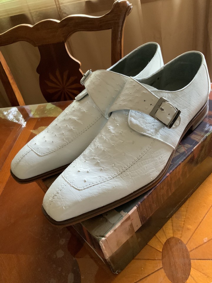 Belvedere Josh White Genuine Ostrich Monk Strap Men’s Shoe-size 8.5 | eBay