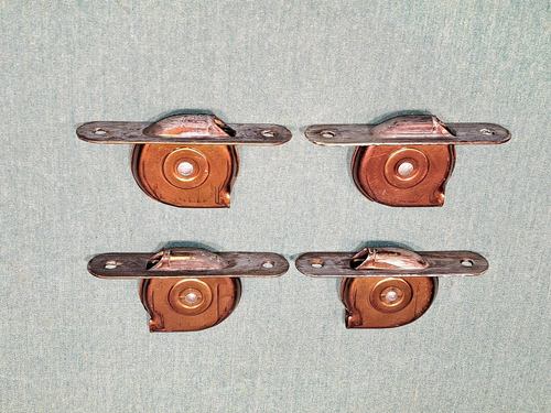 4 Vintage Window Sash Weight Pulleys Rope Rollers 4 1/2" X 1" X 1 7/8 ...