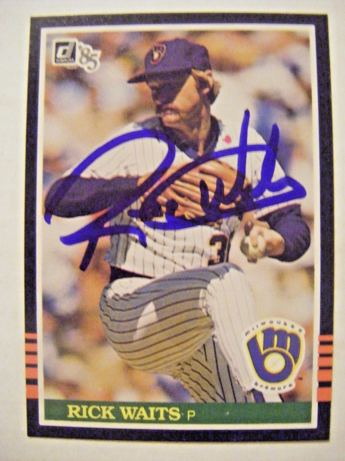 RICK WAITS signed BREWERS 1985 Donruss baseball card AUTO Autographed ...