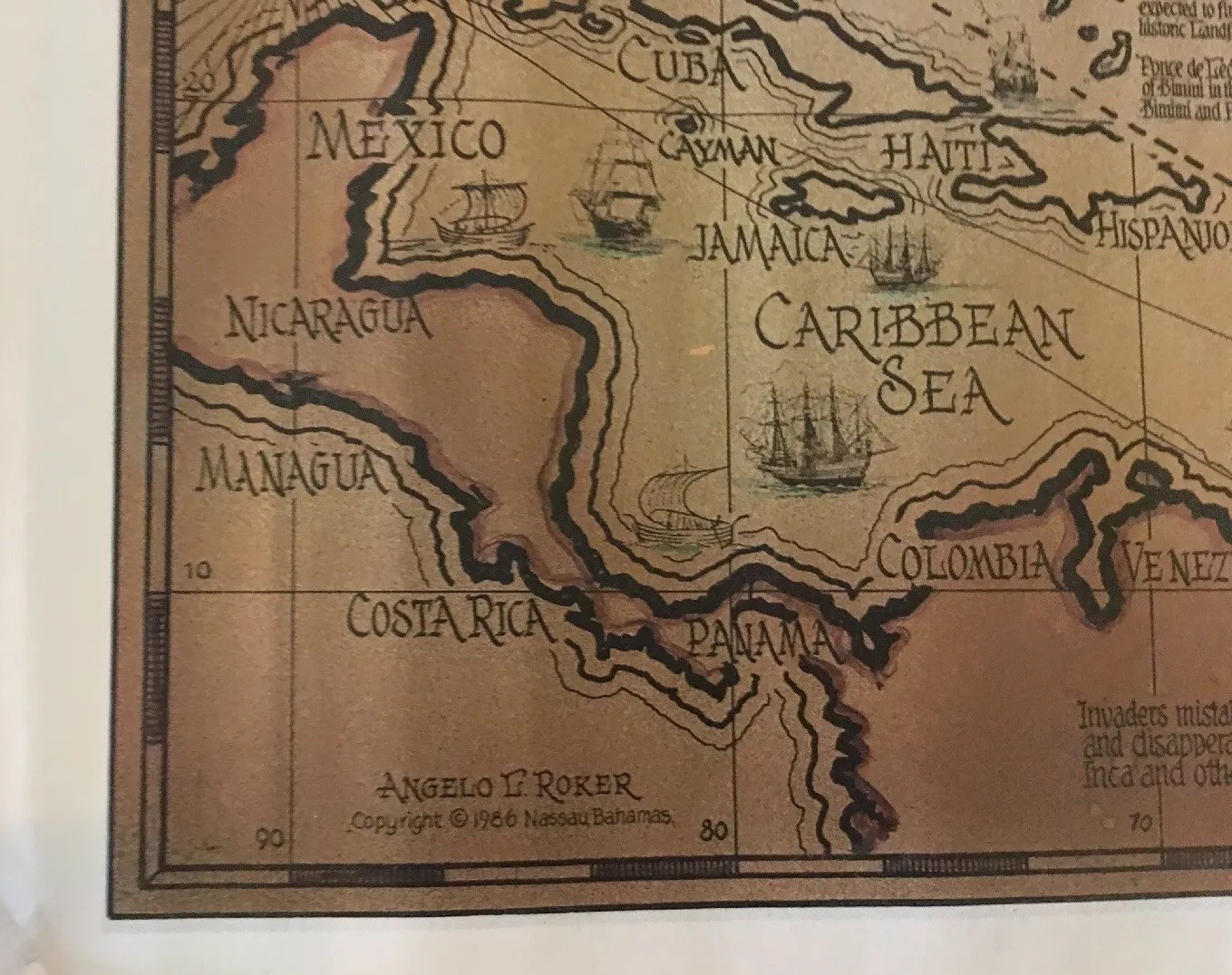 Lot of 2 Angelo L Roker Map Posters Bahamas Gateway of the New World ...