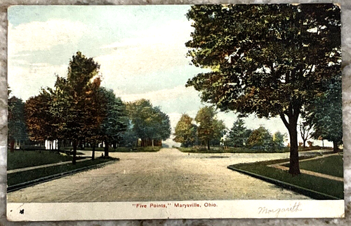 Five Points Marysville Ohio Street Scene 1907 DB Postcard A986 | eBay UK