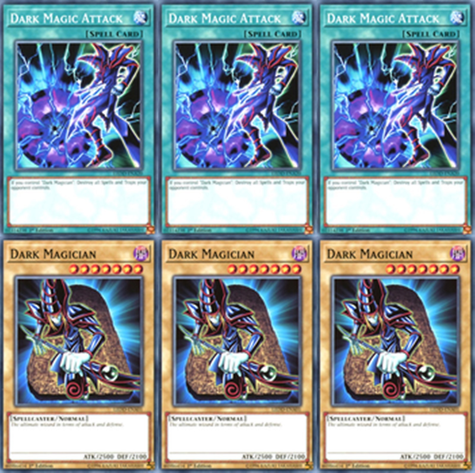 3 X Dark Magic Attack + 3 X Dark Magician LEDD 1st Mint YUGIOH | eBay
