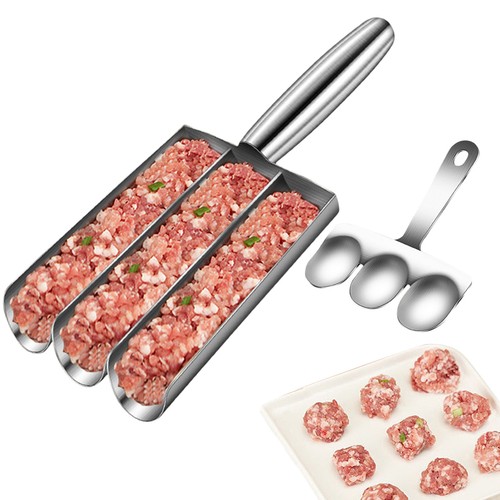 Kitchen Triple Meatball Maker Meat Baller Maker Mold Stainless Steel | eBay
