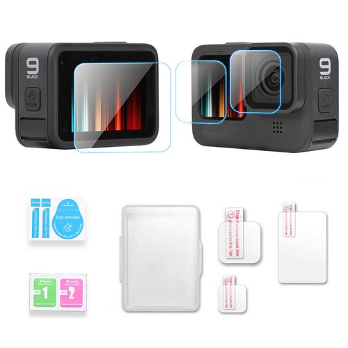 3Pack Camera Front Rear Screen Lens Tempered Glass Film For Gopro 9/10 ...