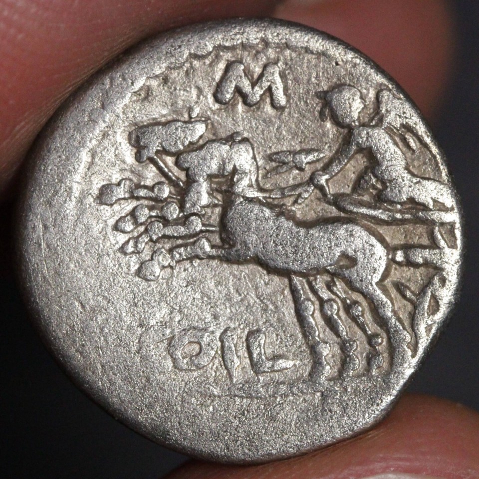 Roma Head Denarius Ancient Roman Republic Silver Coin 104BC Coelius ...