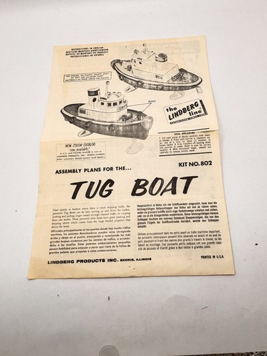 Vintage The Lindberg Line Tug Boat Motorized Assembly Instructions | eBay