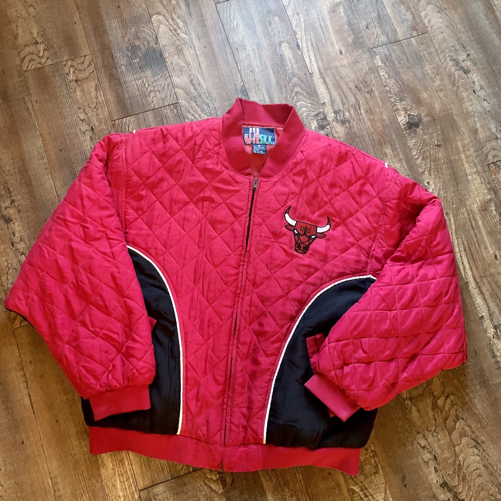Chicago Bulls NBA JH Silk Bomber Quilt Jacket Coat Michael Jordan The ...