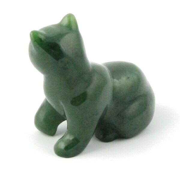 Genuine Canadian Nephrite Jade Cat Laying Figurine - Multiple Sizes | eBay