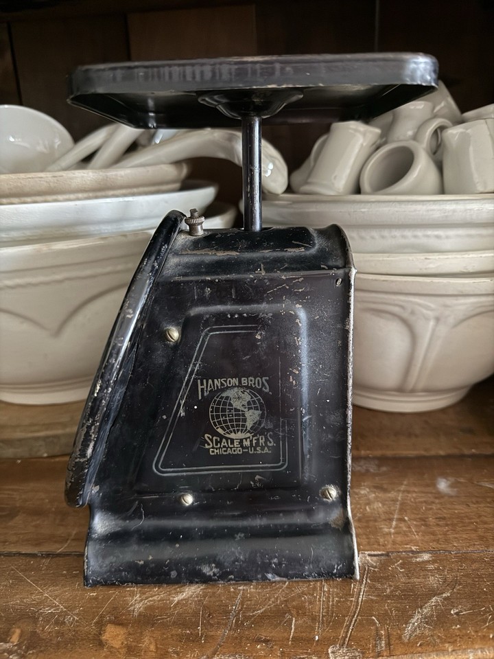 Antique Vintage Hanson Bros Black & White Household Scale | eBay
