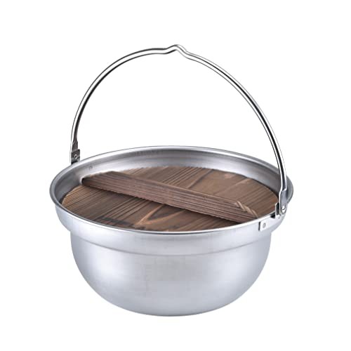 UNIFLAME bonfire pan 26cm 659991 Stainless Steel Wooden Lid 4.5L Cooker ...