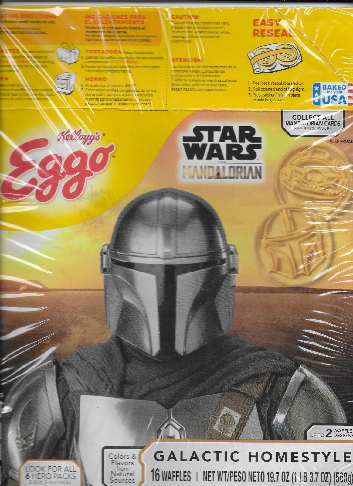 STAR WARS Mandalorian Eggo FLAT Empty Box with 6 cards #2, 6, 9, 15, 19 ...