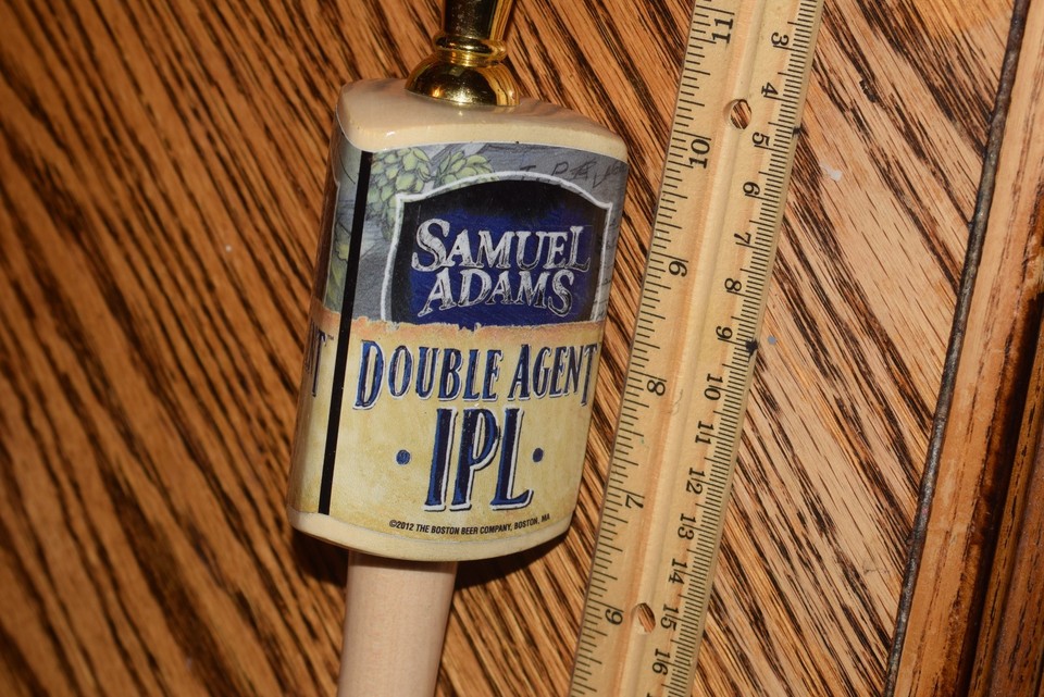 * Beer Keg Tap Handle Samuel Adams Double Agents IPL Wooden Triple ...
