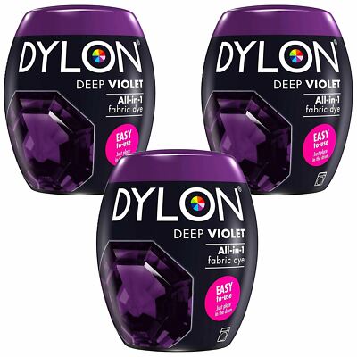 DYLON Washing Machine Fabric Dye Pod, Deep Violet, 3 Packs of 350g ...