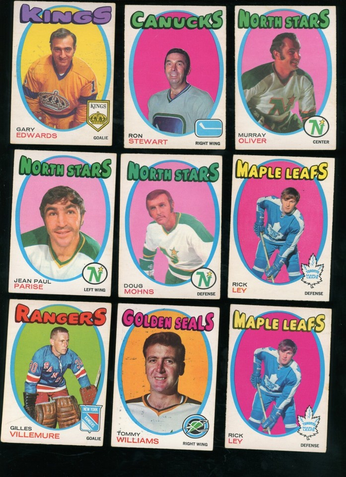 (81) 1971-72 O-Pee-Chee HUGE LOT OPC NHL RC Commons Duplicates Creases ...