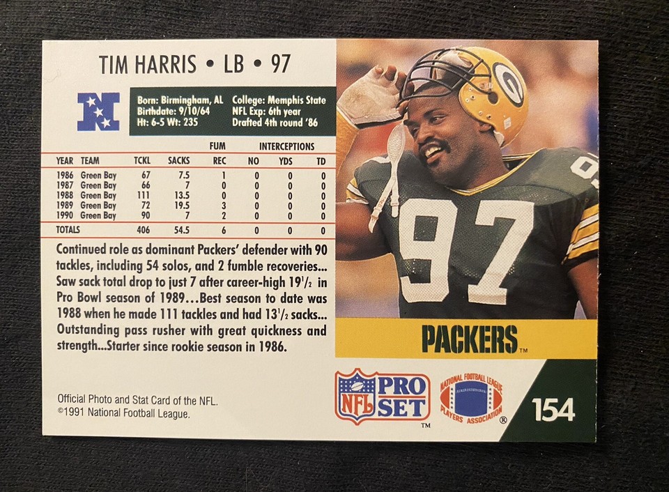 1991 Pro Set - #154 Tim Harris Mint | eBay