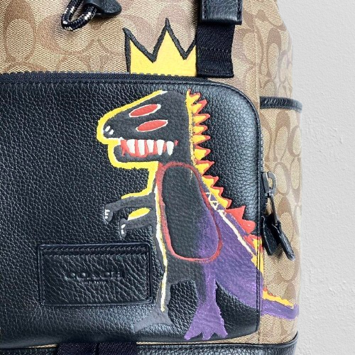 Coach Basquiat collaboration backpack, large, signature dinosaur, PVC ...