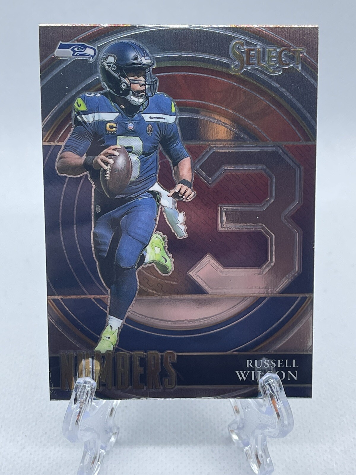 2021 Panini Select Football Russell Wilson Numbers SN8 Seattle Seahawks ...
