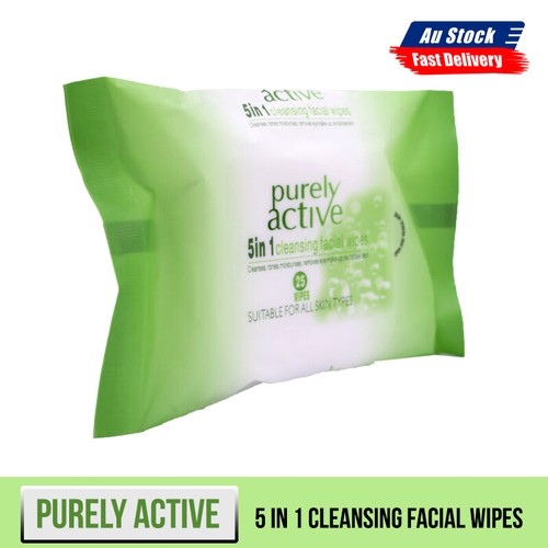 Purely Active 5 in 1 Cleansing Facial Wipes Make Up Wipe 25Pcs per Pack ...