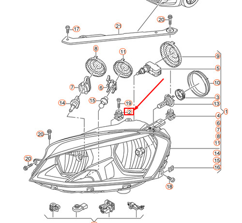 NEW VOLKSWAGEN GOLF MK7 HEADLAMP LOWER COMPENSATING PIECE 5G0806305 OEM ...