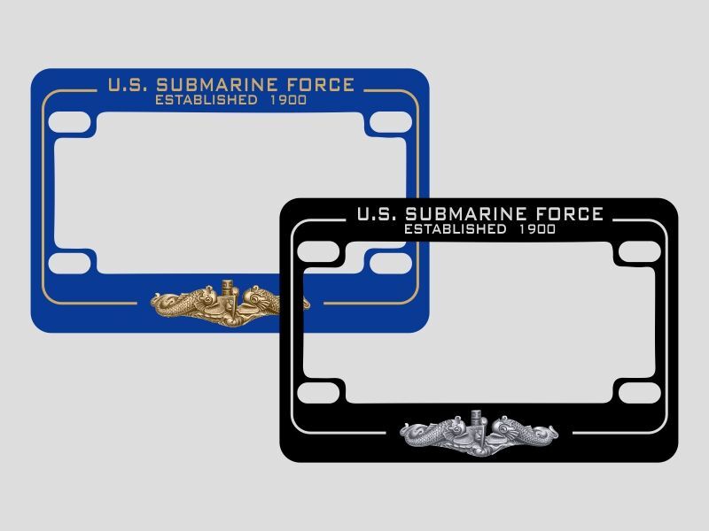 NAVY SUBMARINE FORCE GOLD OR SILVER DOLPHIN MOTORCYCLE LICENSE PLATE ...