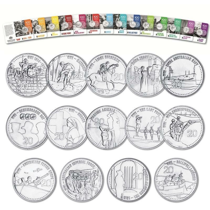2015 ANZAC Remembered 20c with $1 War Heroes Red Poppy Coin Collection ...
