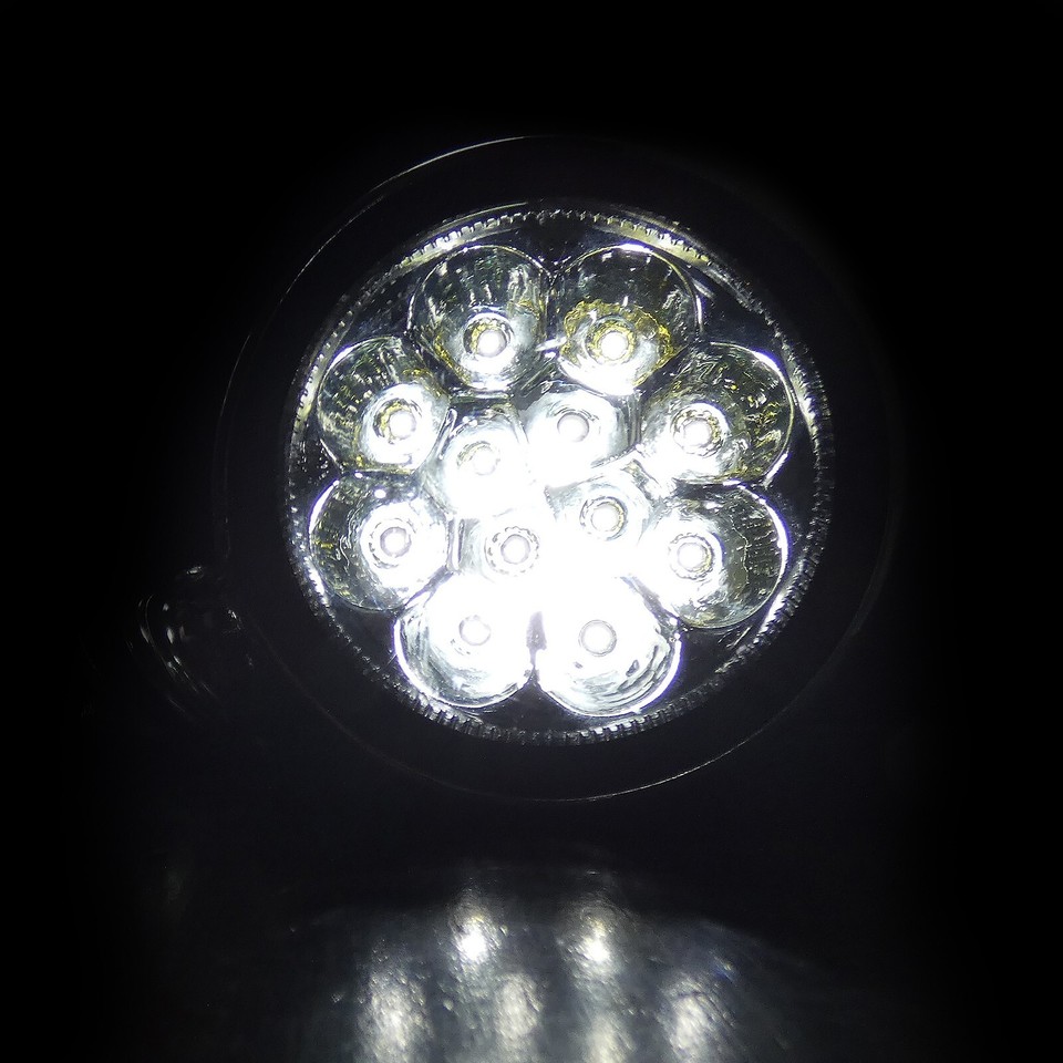 2x 4" Chrome Car Van Bus Front LED Lights 12V Spot Fog Halogen Round ...