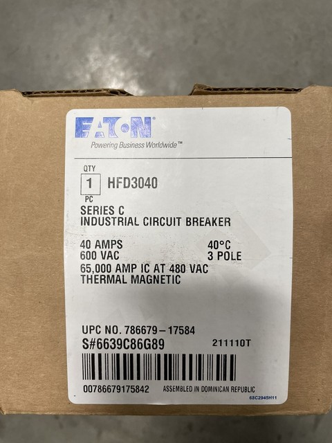 Cutler-Hammer HFD3040 3 Pole Circuit Breaker for sale online | eBay