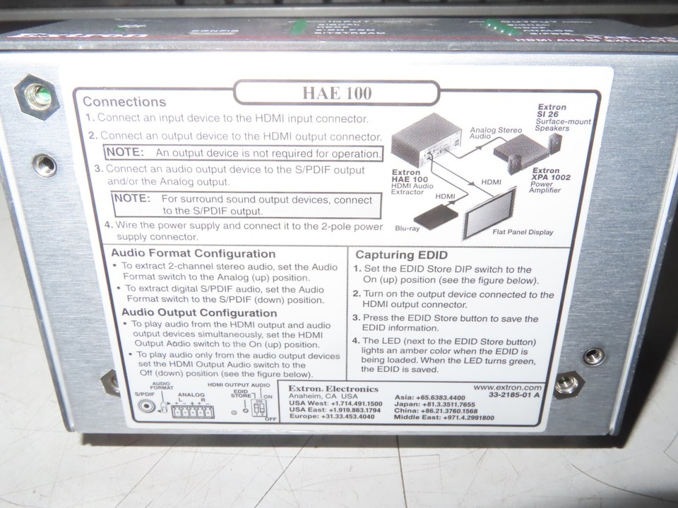 Extron HAE 100 HDMI Audio Extractor | eBay
