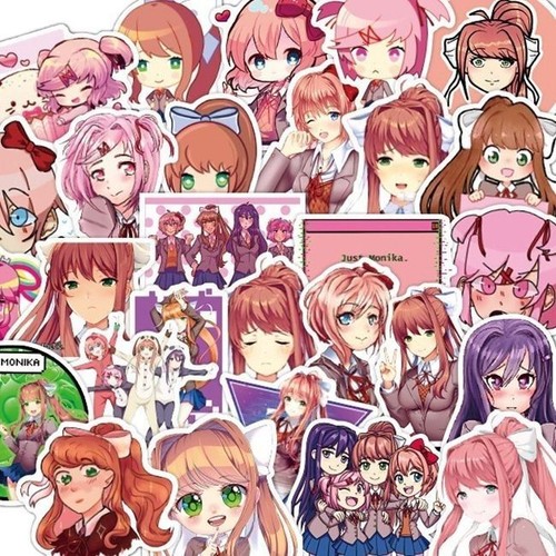 50Pcs Doki Doki Literature Club Monika Vinyl Stickers Decals Laptop ...
