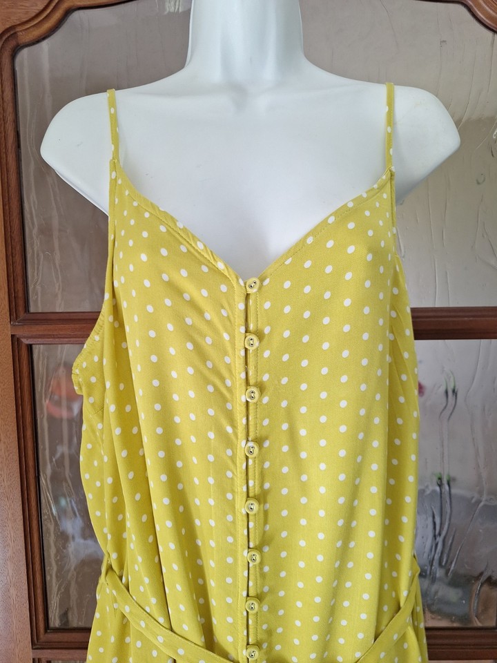 Fabulous Ladies Mustard Yellow Strappy Sundress Size 16 by Tu Tie Belt ...