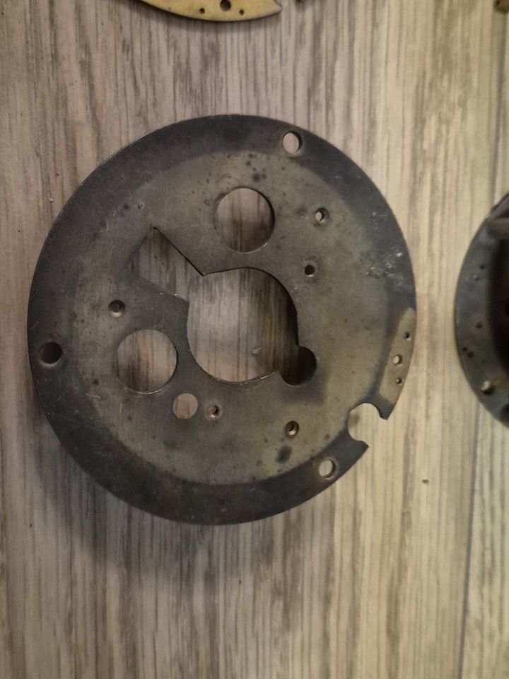 Antique Round French Clock Movement Spare Parts Mainspring Plates Bell ...