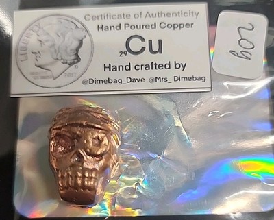 20g Copper Skull Hand Poured Copper .999 Fine With COA 🔥👀🔥 | eBay