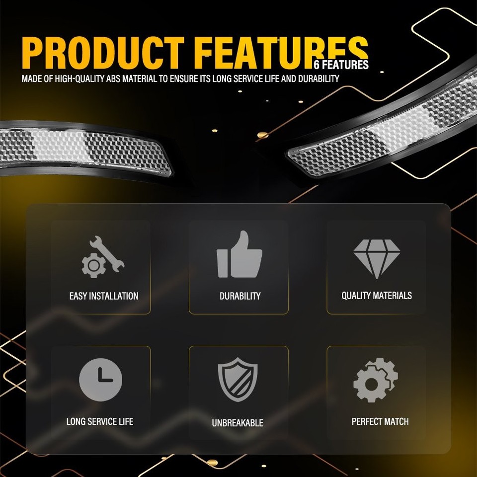 L+R Clear Bumper Front Side Marker Reflectors For 2007-2013 BMW 3 ...