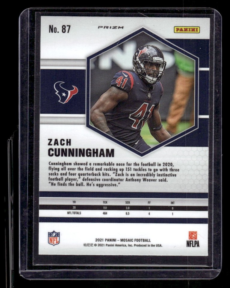 Zach Cunningham 2021 Panini Mosaic Green #87 Houston Texans | eBay