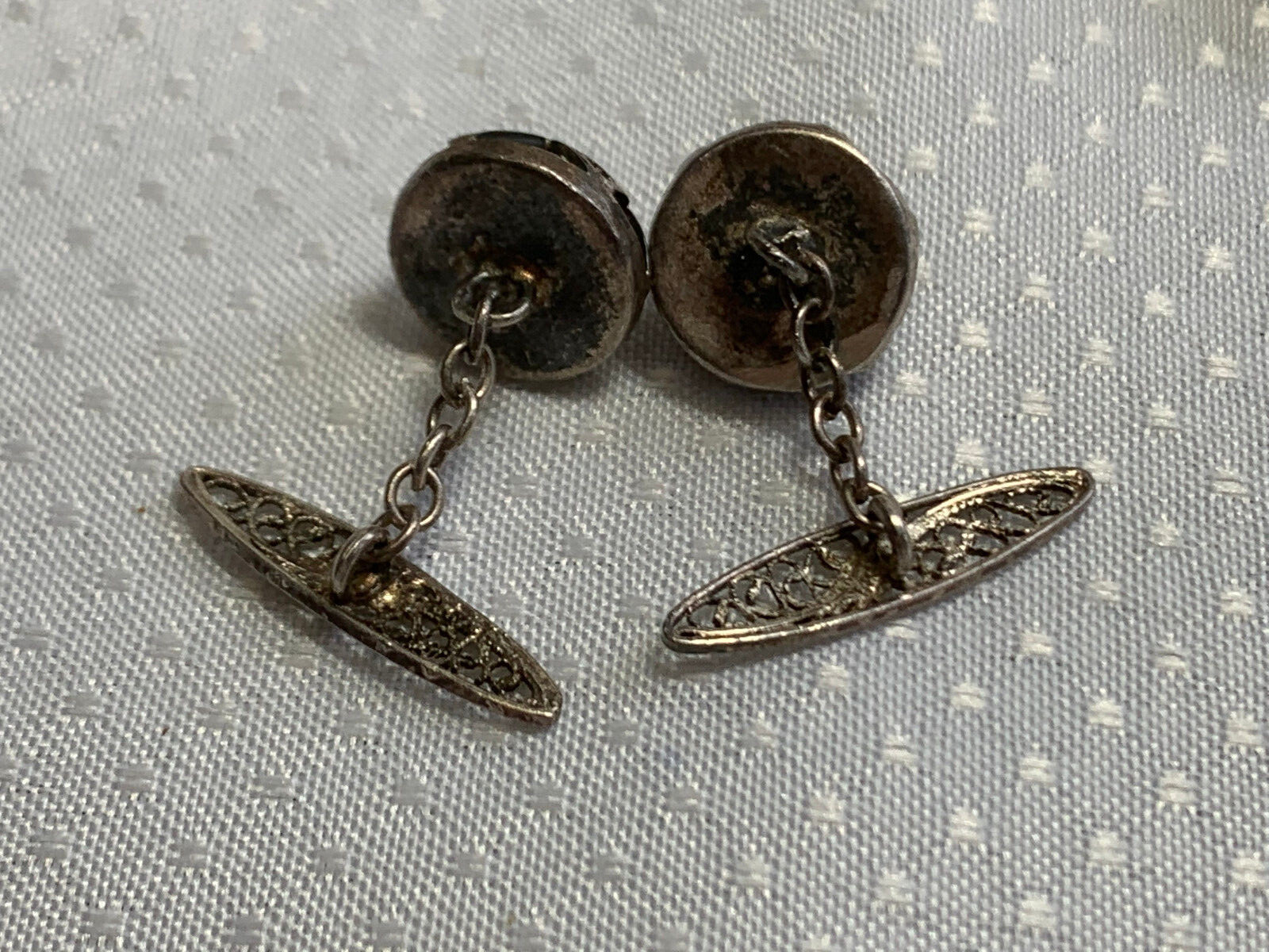 Sterling Silver Antique Victorian Cufflinks Red Stone 2.44g Jewelry ...