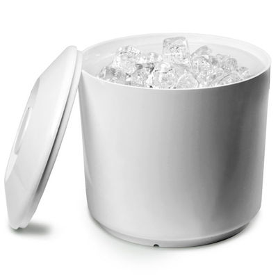 Round Ice Bucket White 6 pint Plastic Ice Cube Bucket Wine Cooler with ...