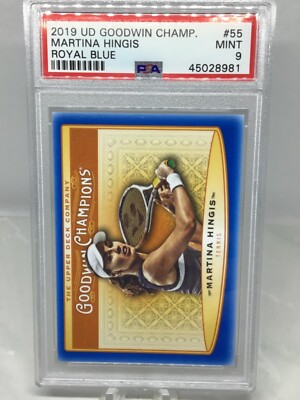 2019 UD Goodwin Champ #55 Royal Blue Martina Hingis PSA 9 (Top Pop, Pop ...