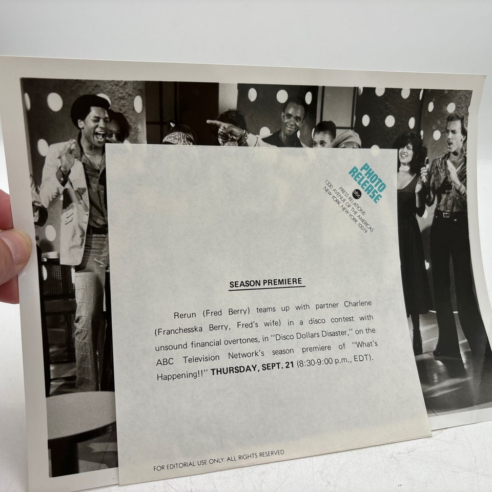 1978 What’s Happening Original TV Press Photo Fred Charlene Berry Rerun ...