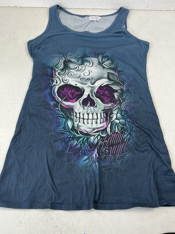 Women’s Chicyea Small Skull Rose Eyes Little Angel Shirt Butterfly | eBay