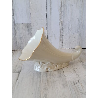 Lenox Cornucopia special vase fall home decor harvest ivory | eBay